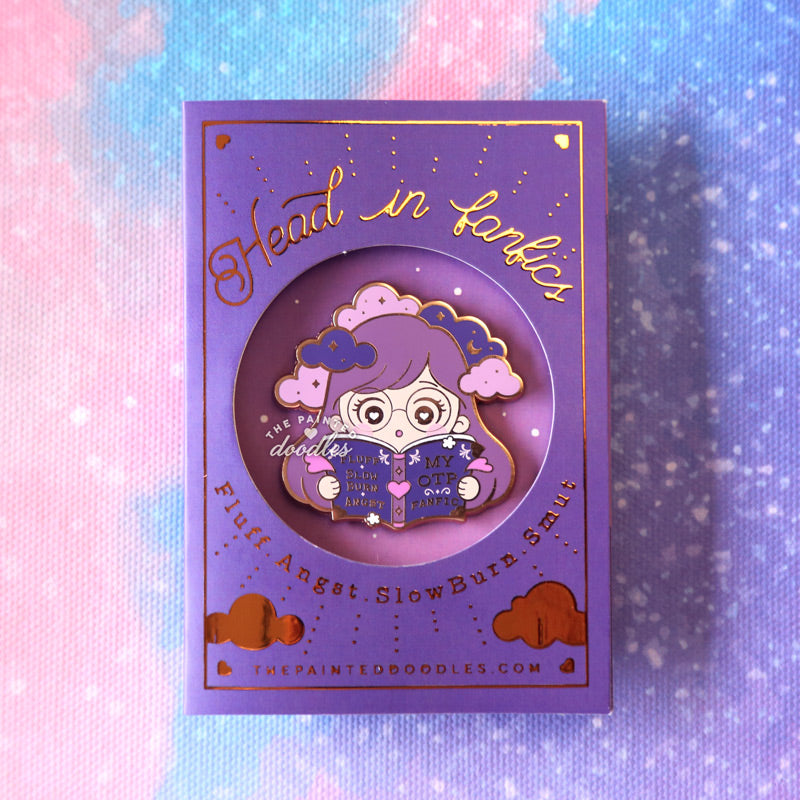 Head in Fanfics Enamel Pin: Slow Burn v1 – The Painted Doodles